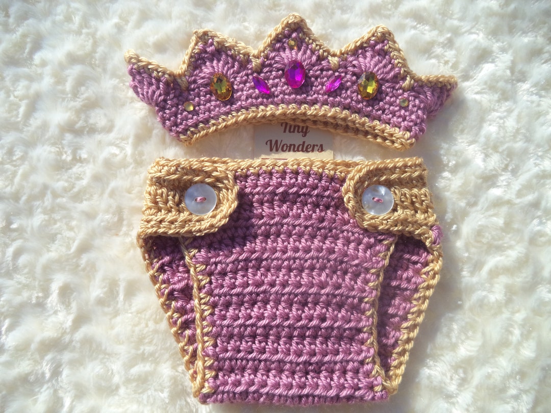 Crochet Baby Princess Crown, Crochet Baby Girl Outfit, Crochet Princess ...