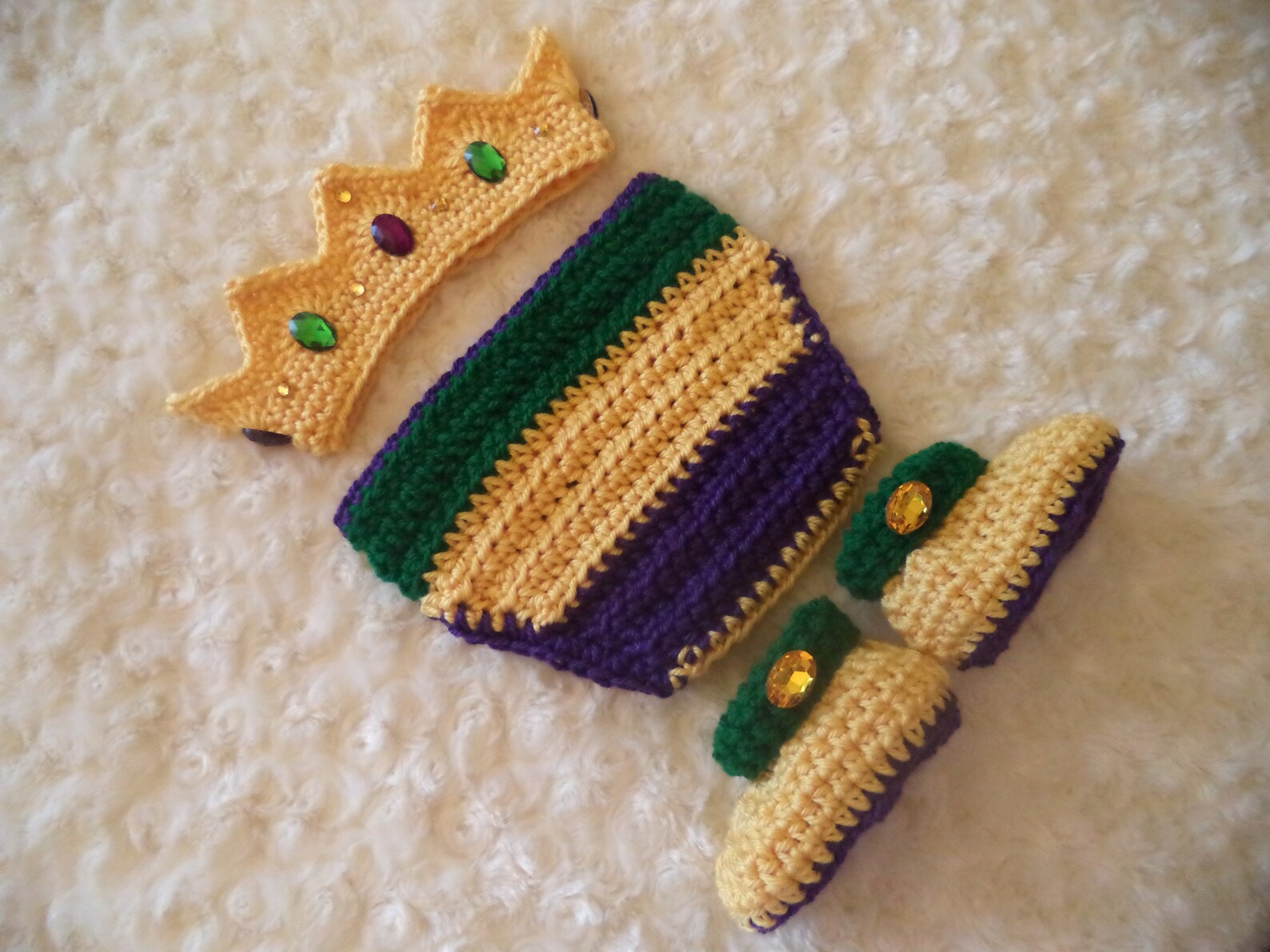 Mardi Gras Baby Outfit Baby King Crown Set Crochet Baby Boy | Etsy
