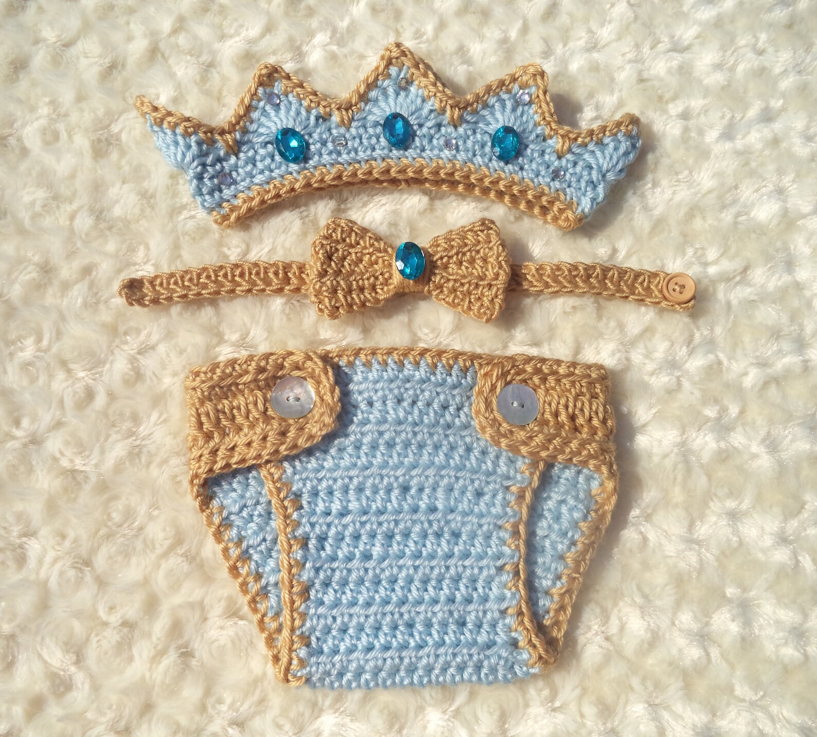 Crochet Baby King Crown Diaper Cover Set Crochet Prince | Etsy