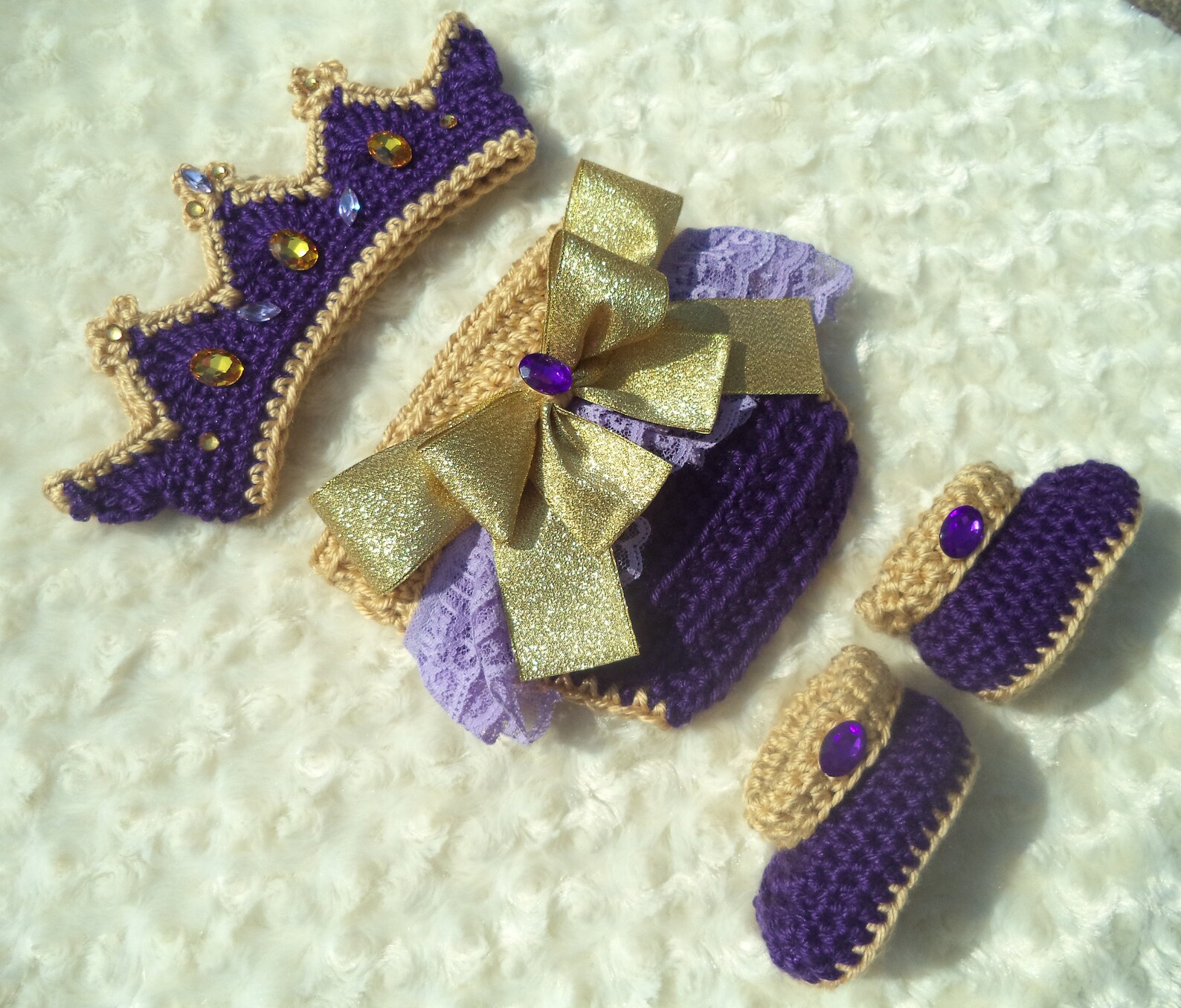 Crochet Baby Princess Crown, Crochet Baby Girl Outfit, Crochet Princess ...