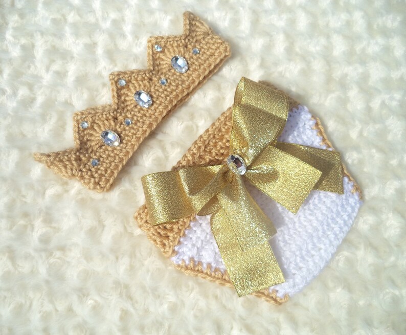 Crochet Baby Princess Crown, Crochet Baby Girl Outfit, Crochet Princess ...