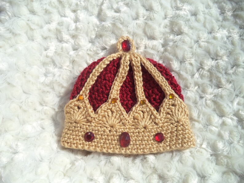 Crochet Baby King Crown Hat, Crochet Diaper Cover Set, Crochet Prince ...