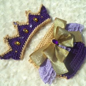 Crochet Baby Princess Crown, Crochet Baby Girl Outfit, Crochet Princess ...