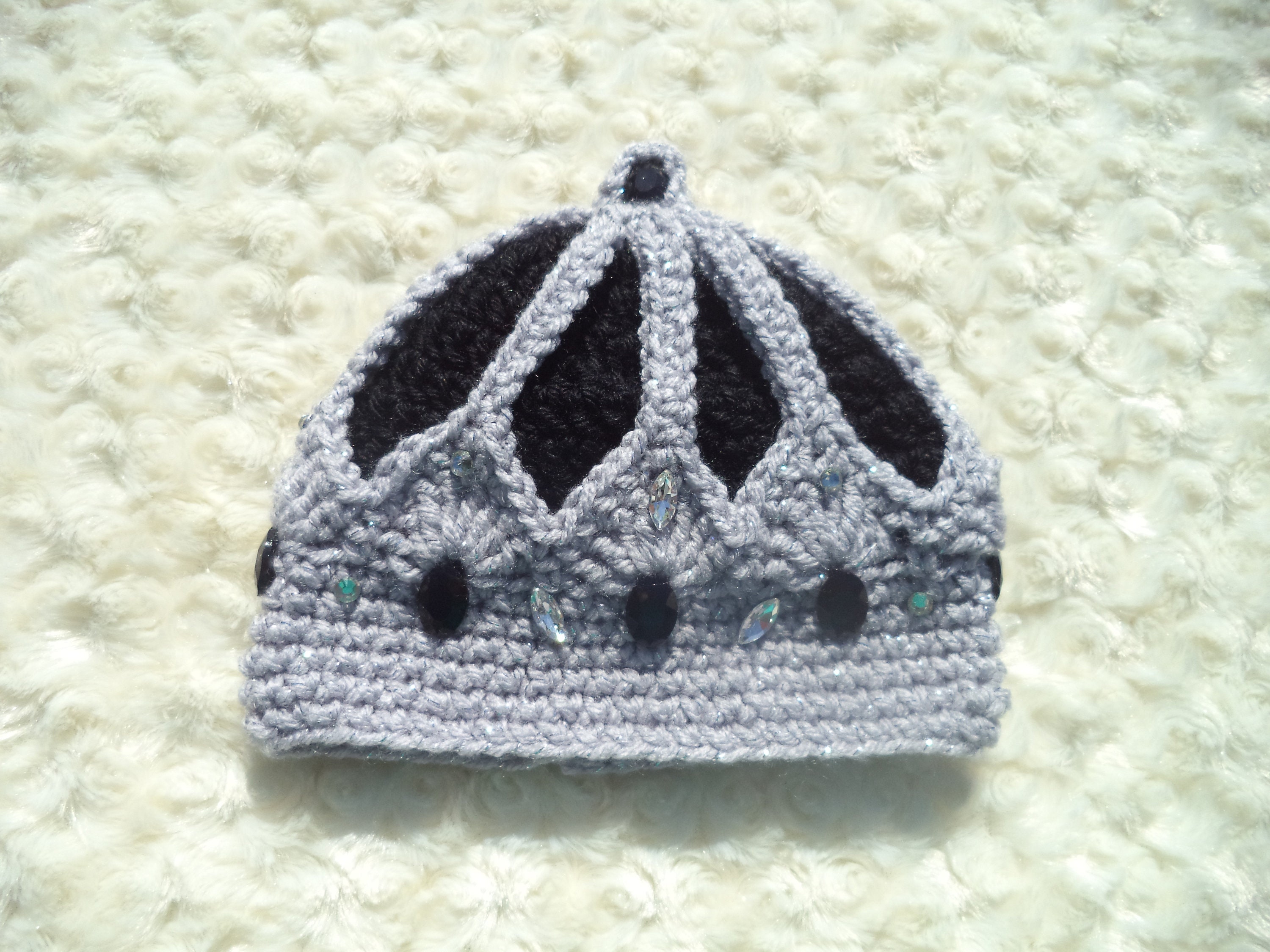 Crochet Baby King Crown Hat, Crochet Prince Crown Hat, Baby Shower Gift ...