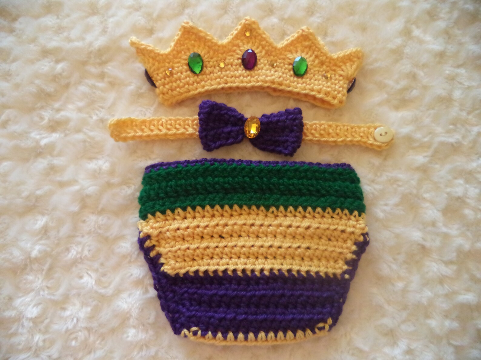 Mardi Gras Baby Outfit Baby King Crown Set Crochet Baby Boy | Etsy