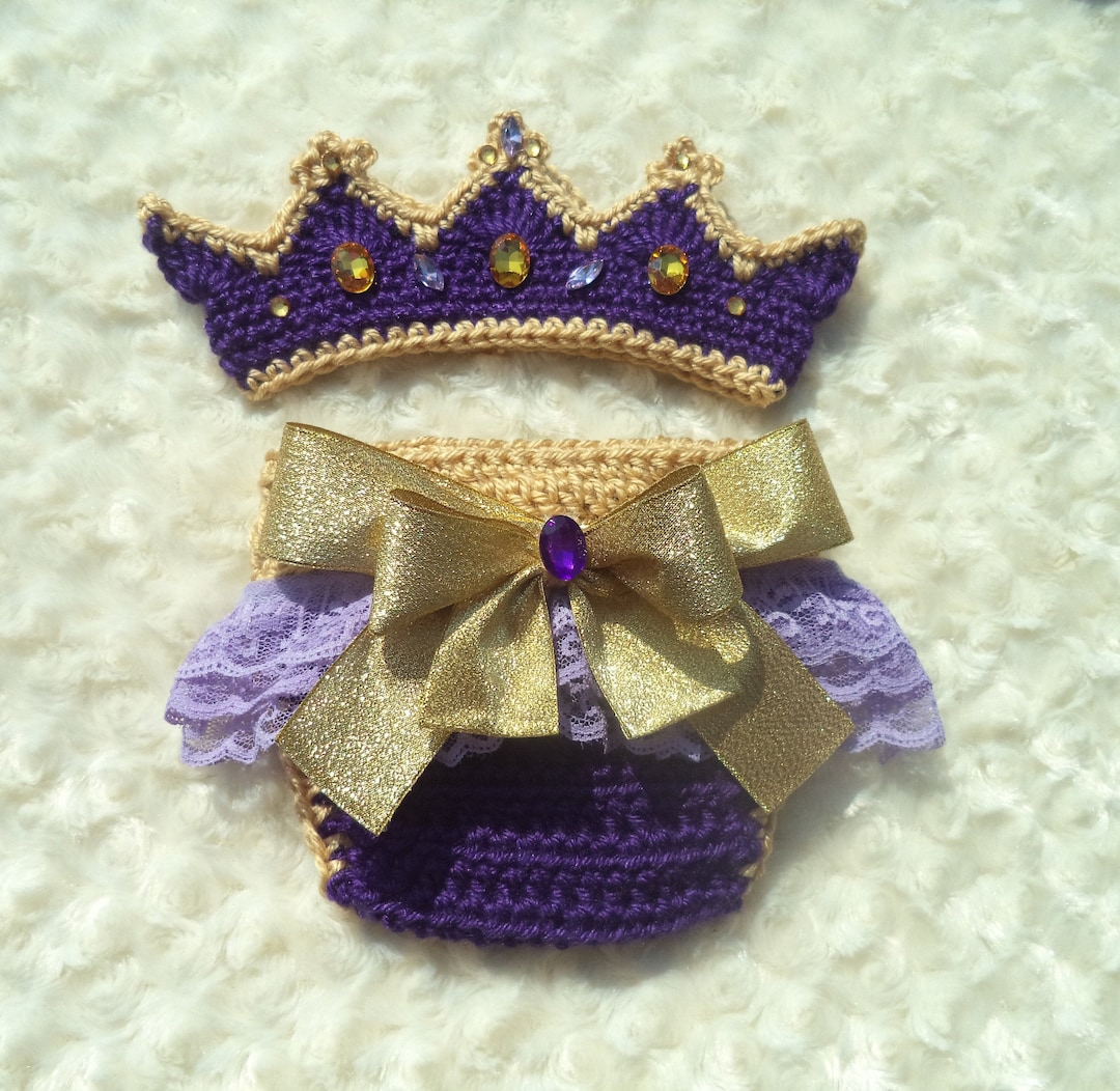 Crochet Baby Princess Crown, Crochet Baby Girl Outfit, Crochet Princess ...