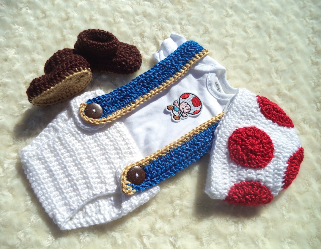 Toad Super Mario Inspired Baby Crochet Outfit, Handmade Crochet Toad ...