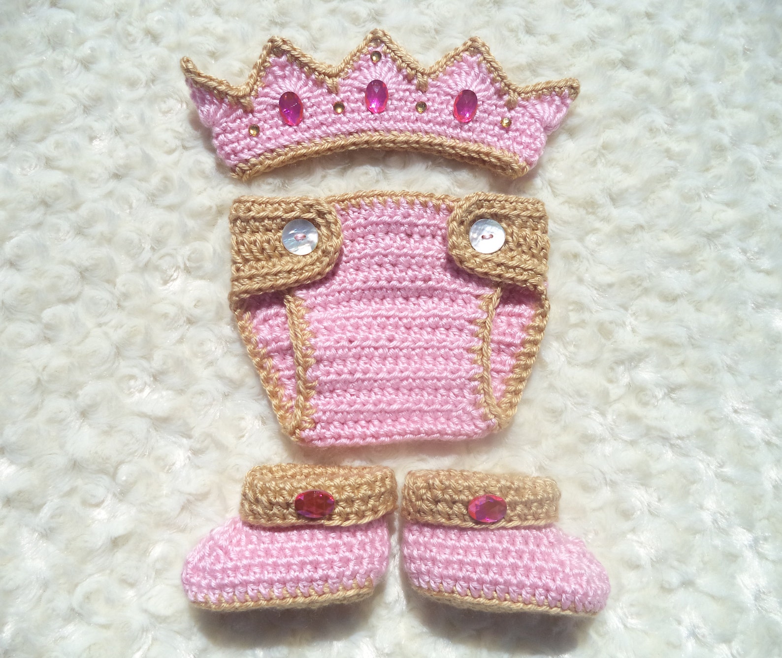 Crochet Baby Princess Crown, Crochet Baby Girl Outfit, Crochet Princess ...