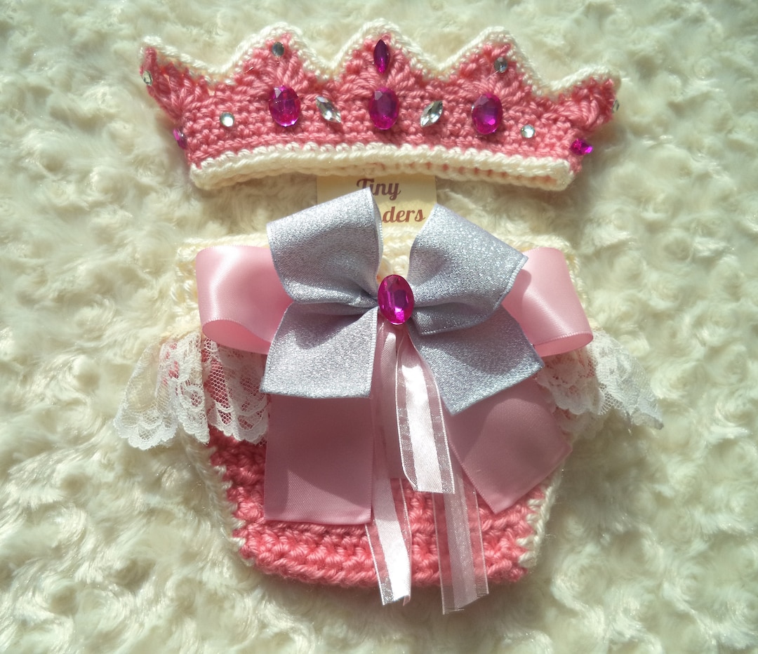 Crochet Baby Princess Crown, Crochet Baby Girl Outfit, Crochet Princess ...
