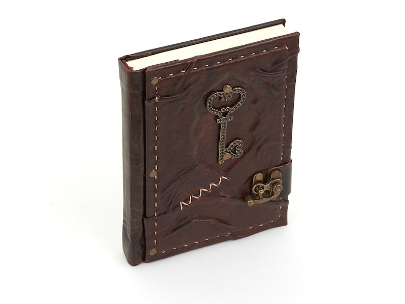Key Design Notebook, Brown Leather Journal, Notepad, Ancient Key Diary ...