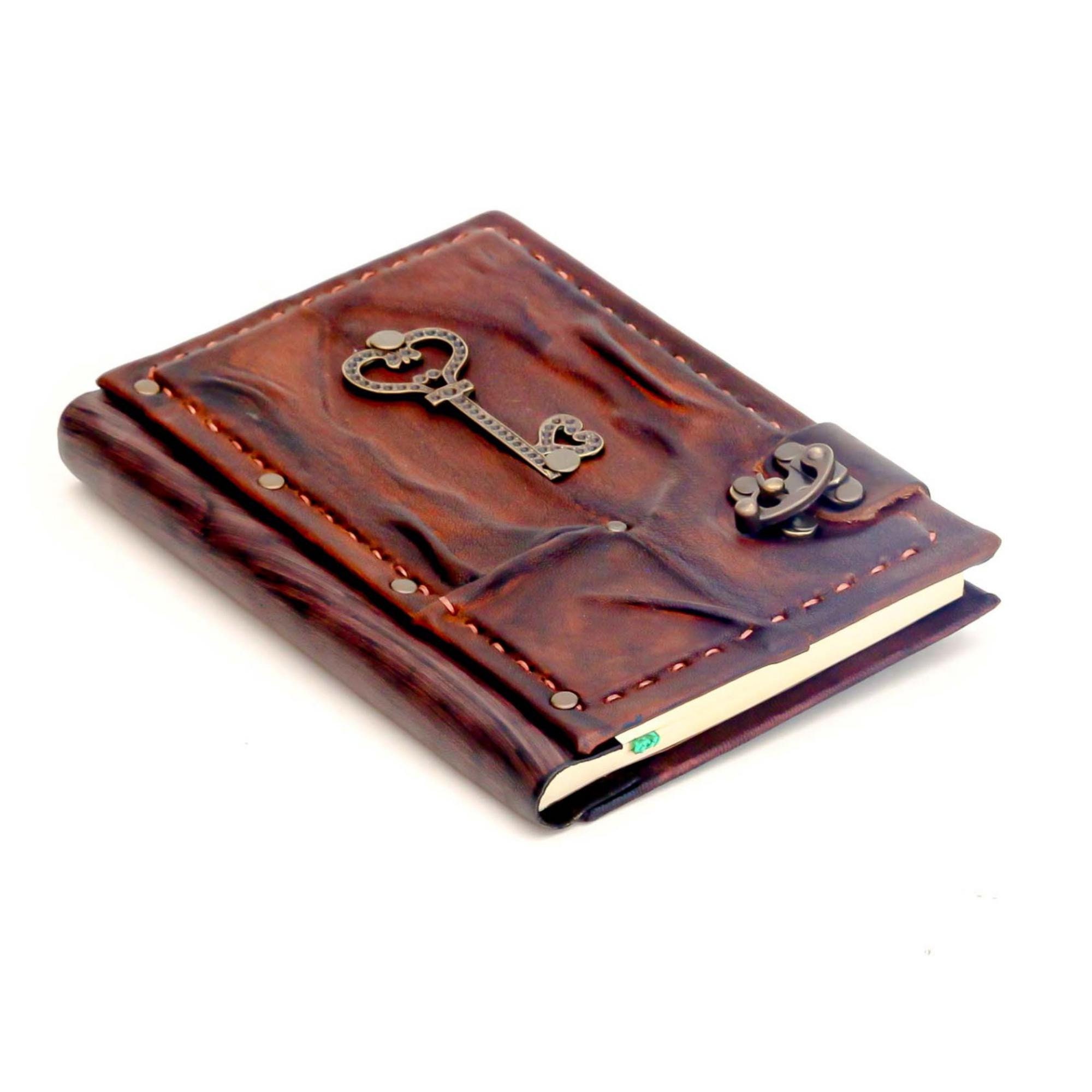 Key Design Notebook, Brown Leather Journal, Notepad, Ancient Key Diary ...