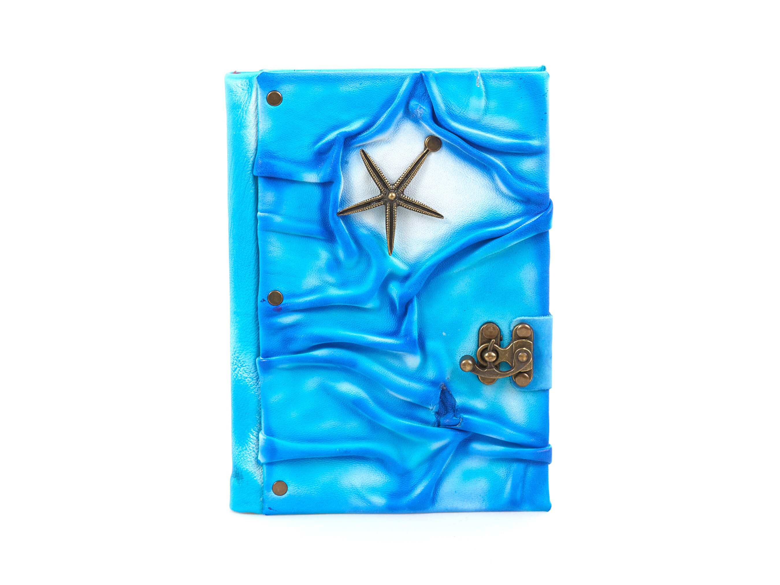 Starfish Leather Journal, Marine Logbook, Blue Notebook, Cruise Design ...