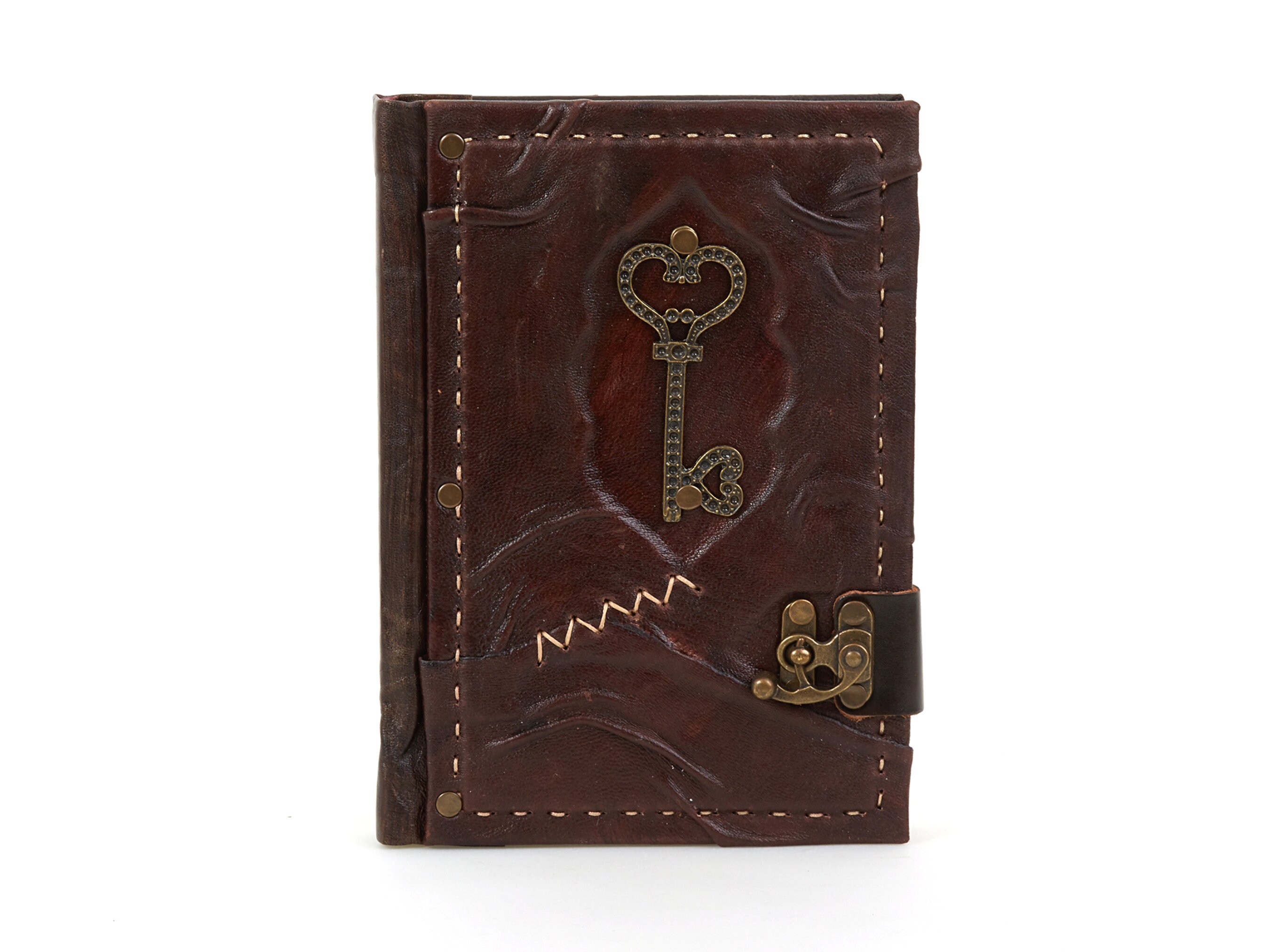 Key Design Notebook, Brown Leather Journal, Notepad, Ancient Key Diary ...