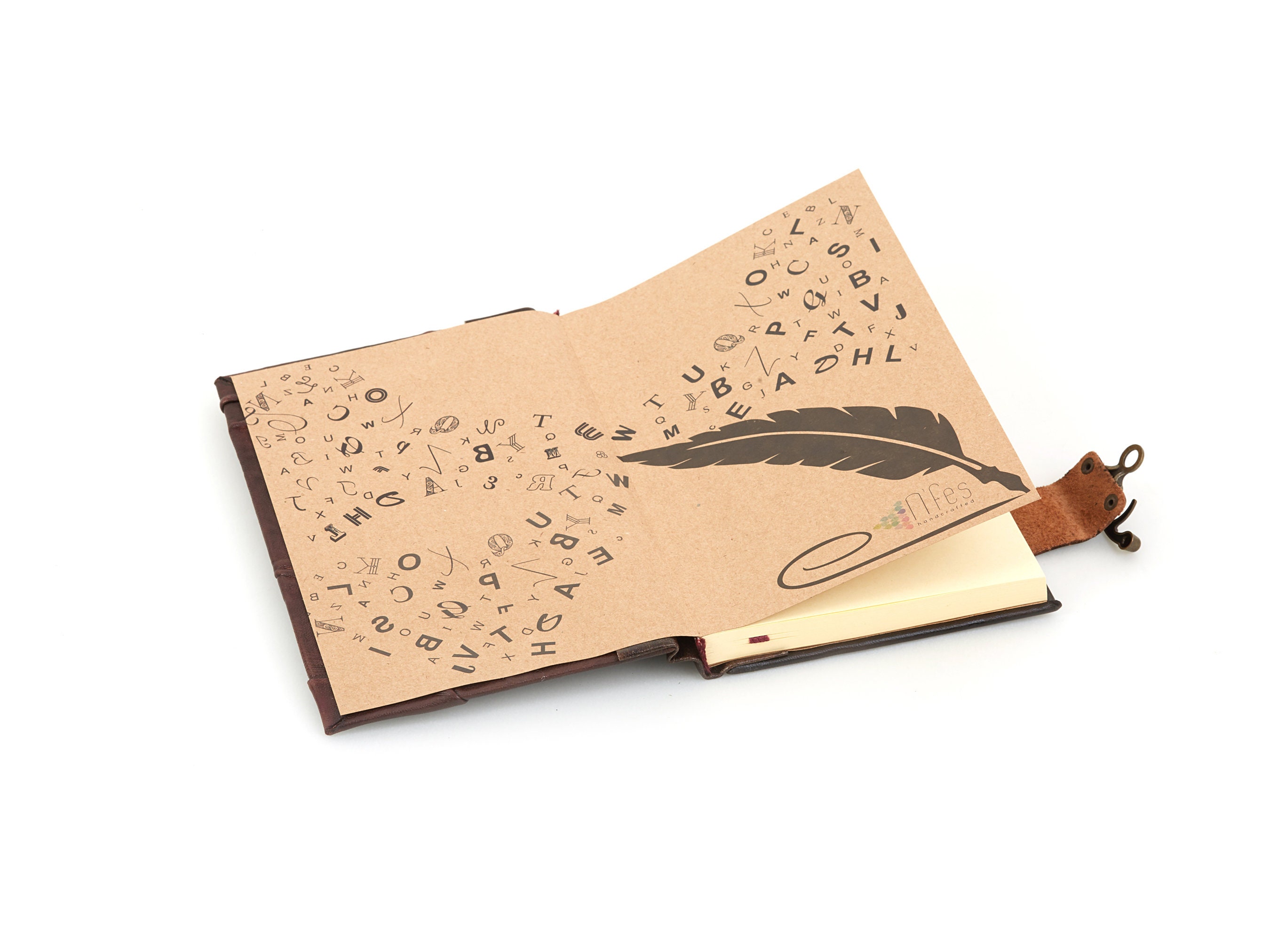 Key Design Notebook, Brown Leather Journal, Notepad, Ancient Key Diary ...