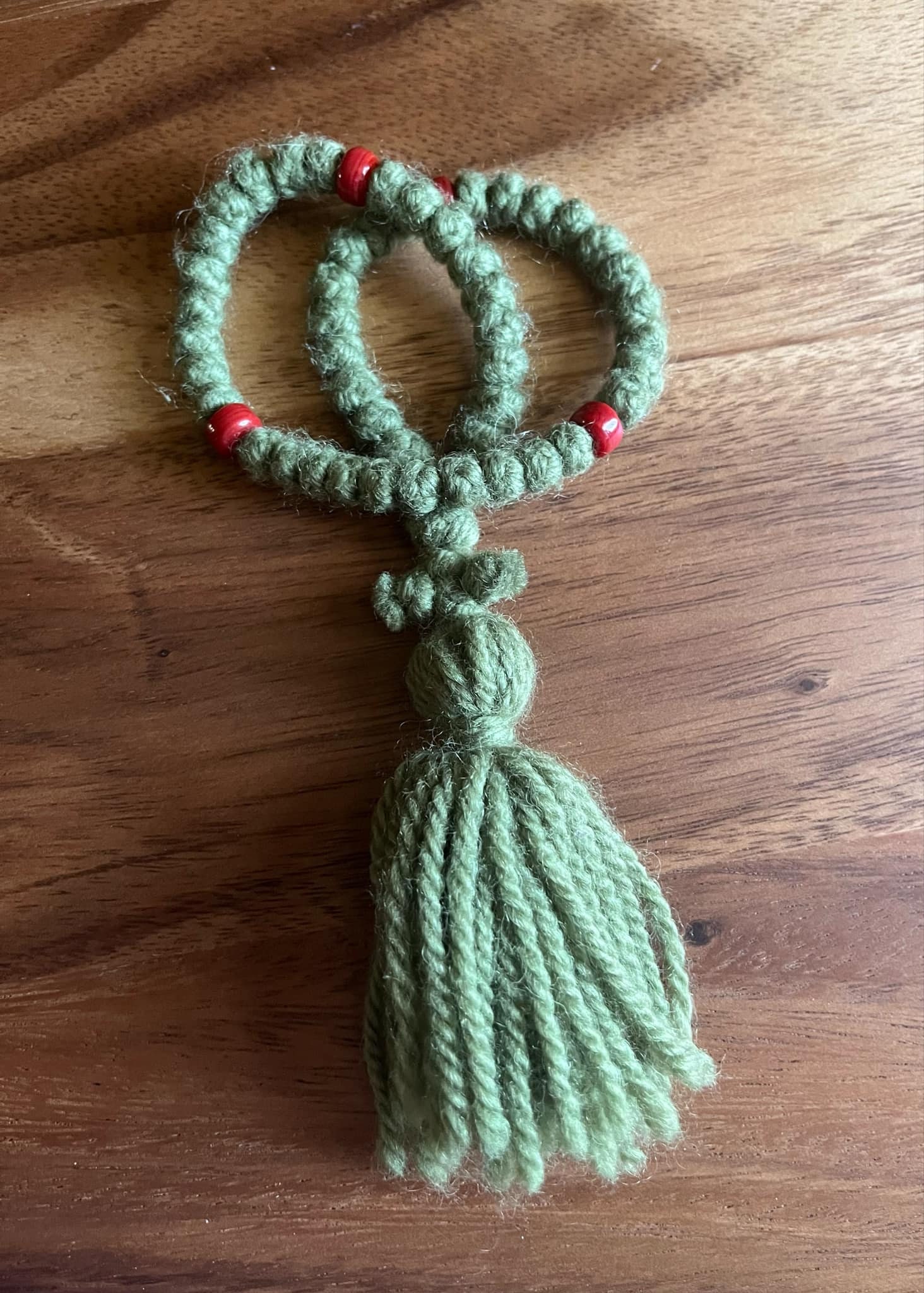 50 Knot Orthodox Christian Prayer Rope Green Wool With Tassel - Etsy