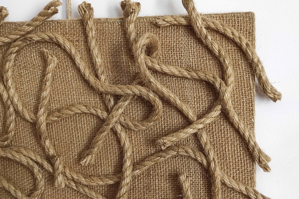 Rope art painting artwork wall hanging wallhanging modern | Etsy