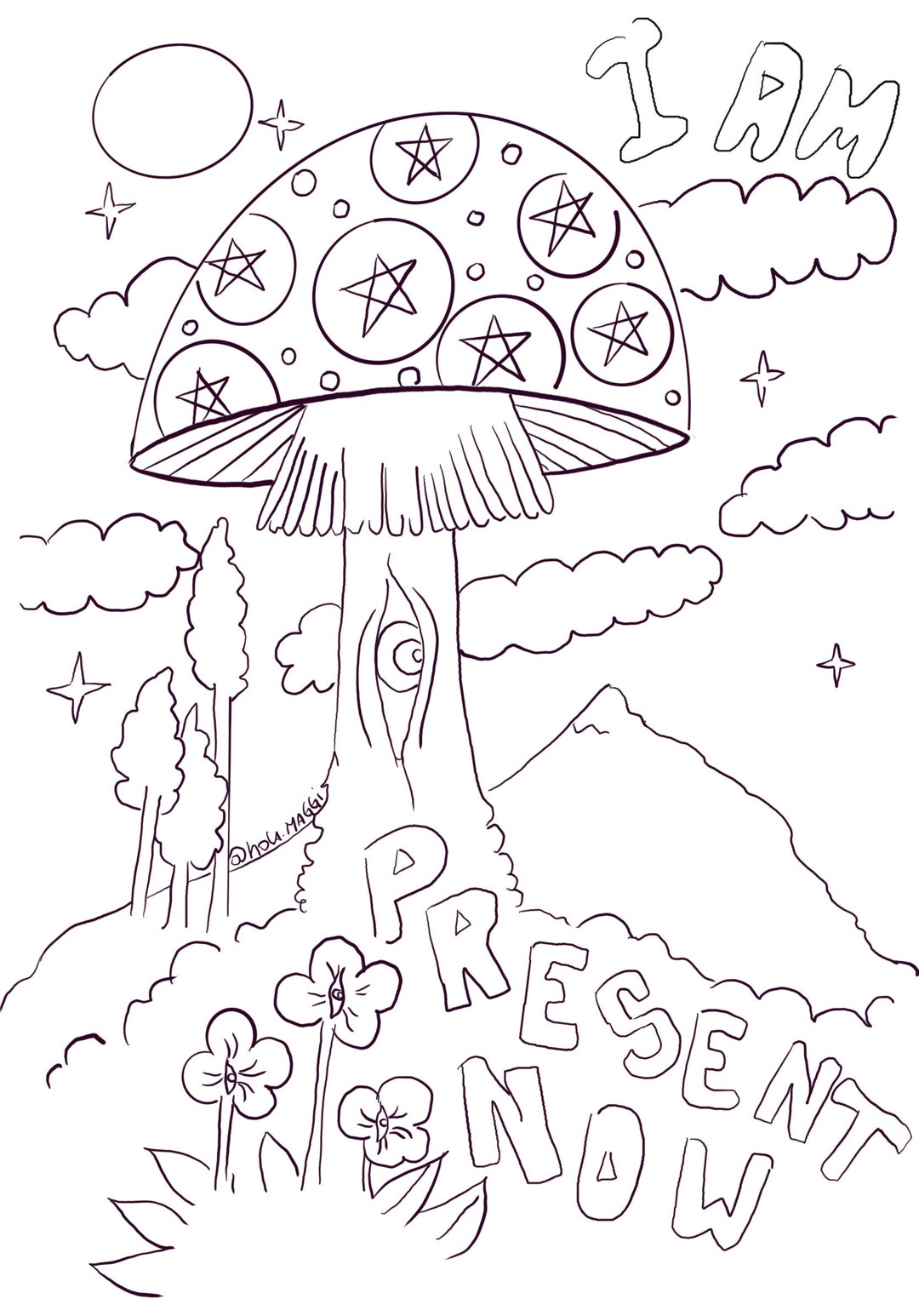 Psychedelic Art Colouring Page Mindful Artwork Download and Paint It ...