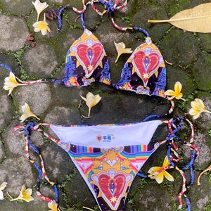 Eco Rainbow String Bikini Friendly Rave Festival Trippy Eye Design - Etsy