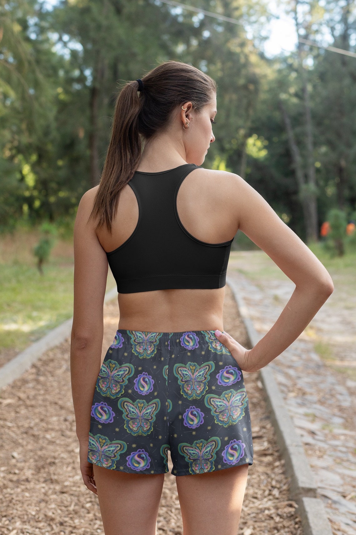 Trippy Pattern Short Shorts Butterfly Psychedelic Cute Festival ...