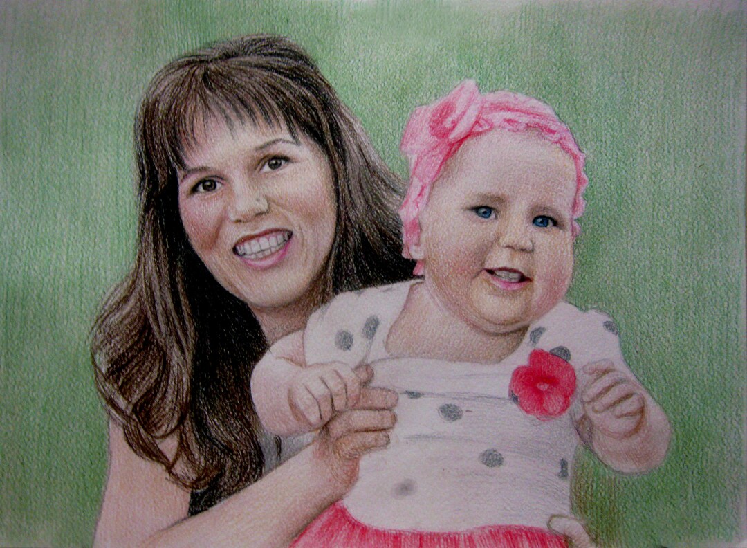 Custom Family Color Portrait From Photo Painting Commisioned Portrait ...
