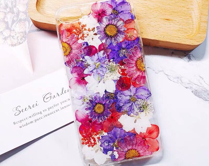 Pressed Flowers Phone Caseiphone6/s/7/8/plus/x/xs Max/xr Soft - Etsy