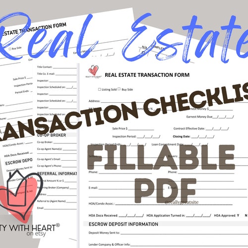 Real Estate Transaction Coordinator Checklist Printable 1 - Etsy