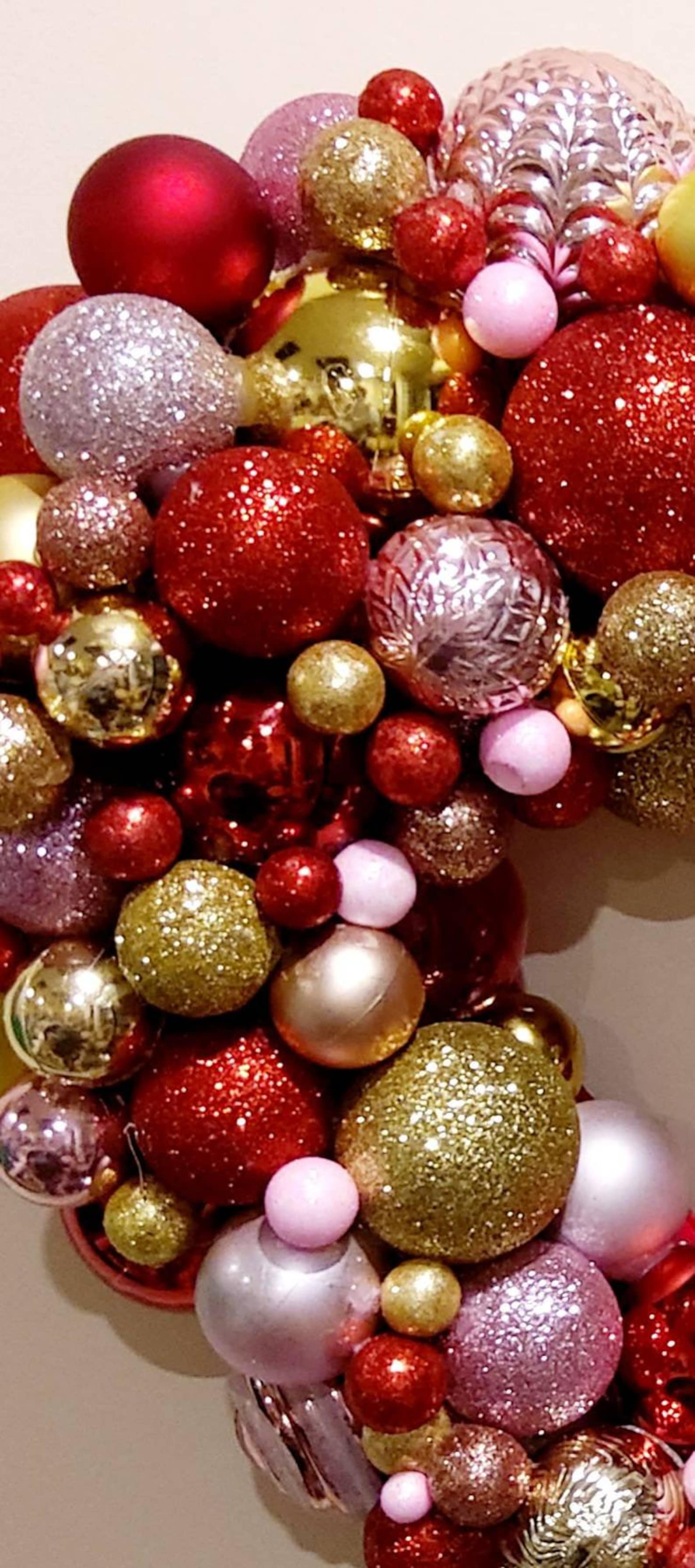 Gold Pink and Red Heart Shaped Bubble Wreath - Etsy