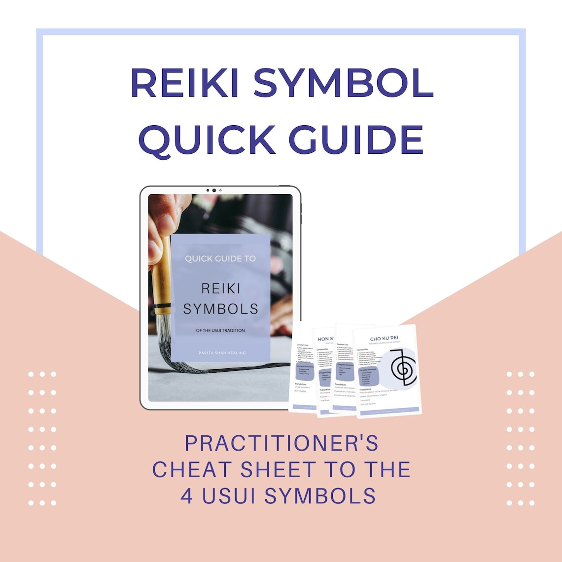 Reiki Symbol Quick Guide Reiki Chart, Reiki Cheat Sheet, Cards, Booklet ...