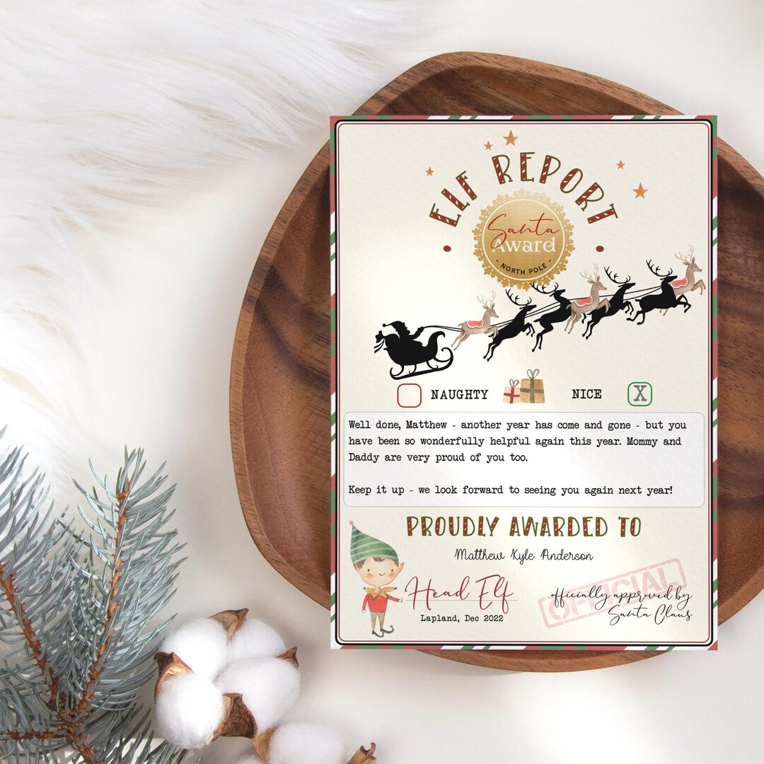 Editable Elf Report Activity Boy Girl Christmas Eve Elves Reports ...