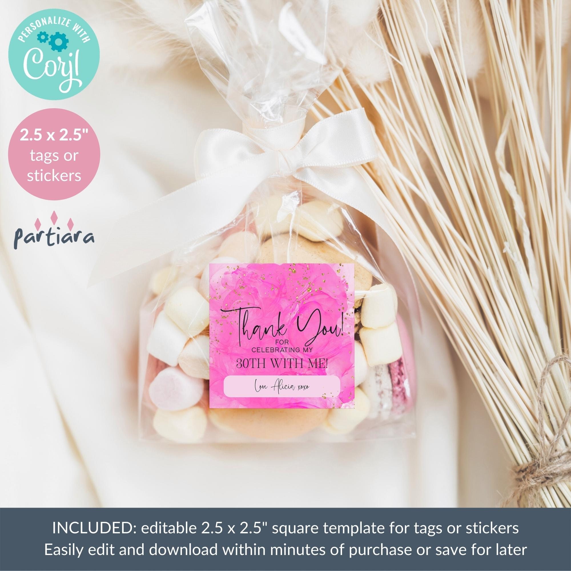 Hot Pink Birthday Favor Tags Printable Ladies Fuchsia Pink and - Etsy