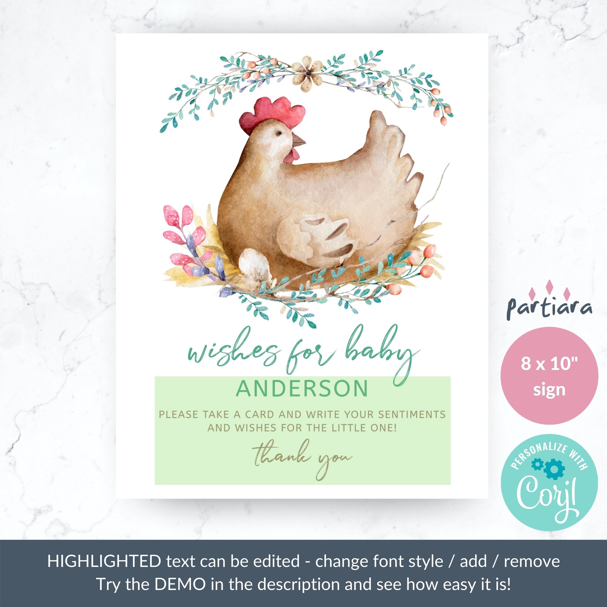 Mother Hen Wishes for Baby Printable Chicken Baby Shower Games - Etsy