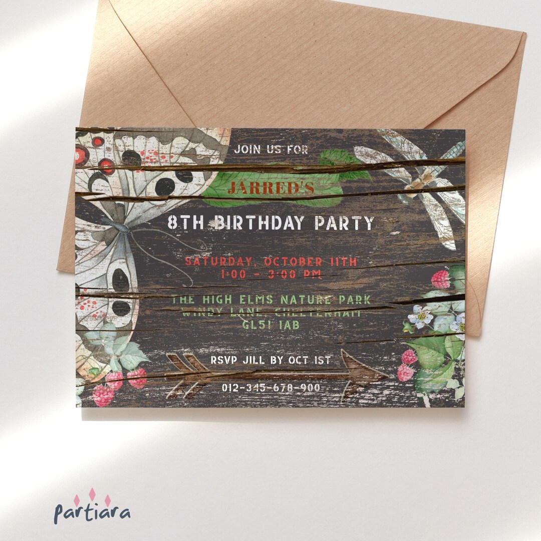 Woodland Birthday Invite Template, Nature Party Invitation Printable ...