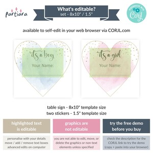 Gender Reveal Sign Games Table Poster Decoration With Stickers Blue ...
