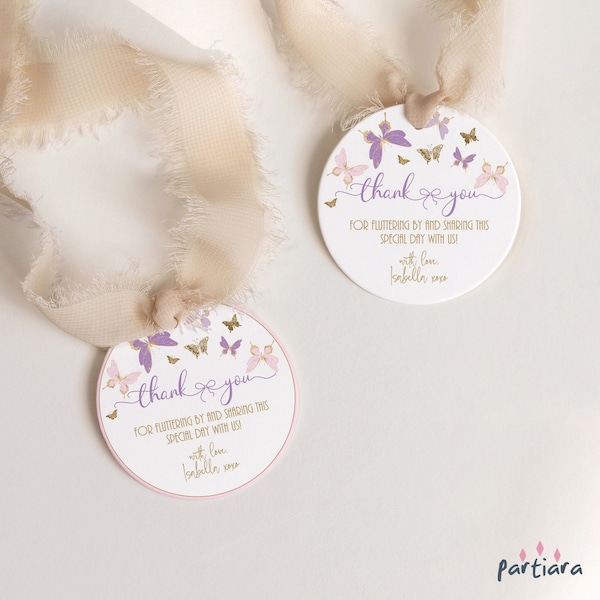Purple Butterfly Tag - Etsy