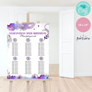 Editable Masquerade Seating Chart Birthday Masquerade Dinner Party ...