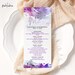 Purple Masquerade Menu Card Printable, Editable Masked Ball Dinner ...
