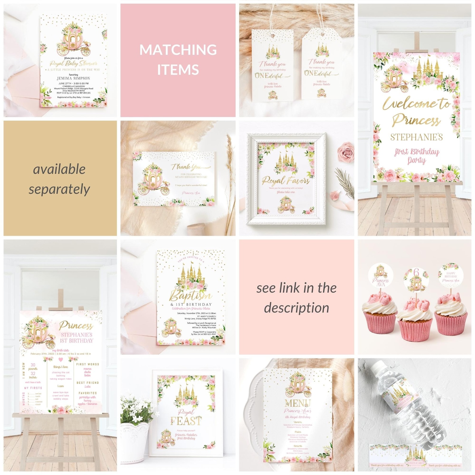 Princess Birthday Food Table Sign Printable Royal Fairytale Buffet ...