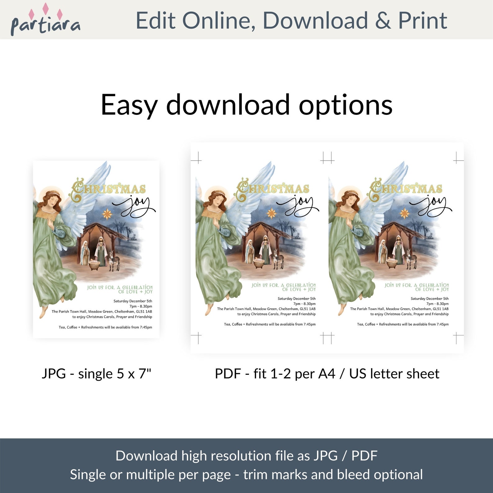 Christmas Invitations Nativity Party Carol Singing Invites - Etsy