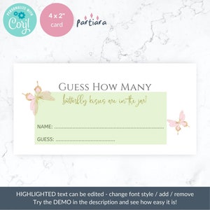 Pink Gold Butterfly How Many Kisses Bridal Shower Butterflies Party ...