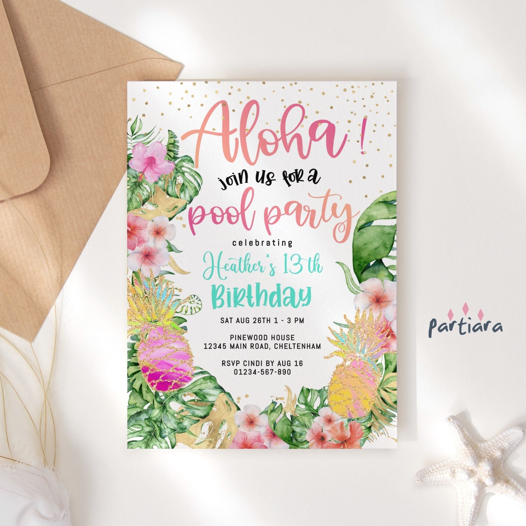 Pool Party Invitations For Teenagers