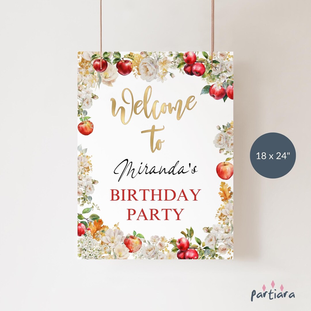 Fall Birthday Sign Welcome Party Poster Decoration Printable Rustic ...