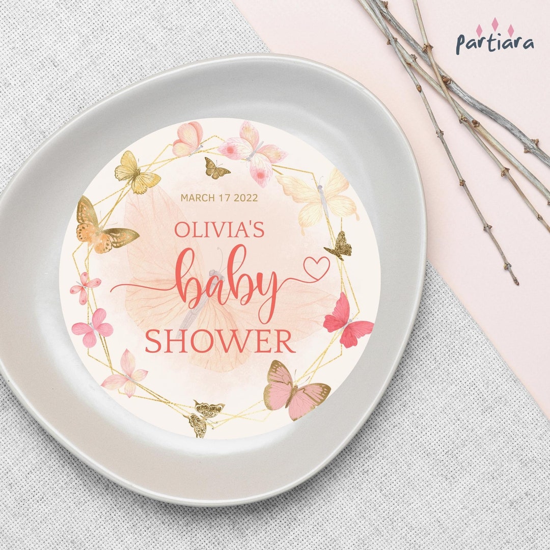 Boho Baby Shower Plate Insert Charger Template, Butterfly Party Table ...