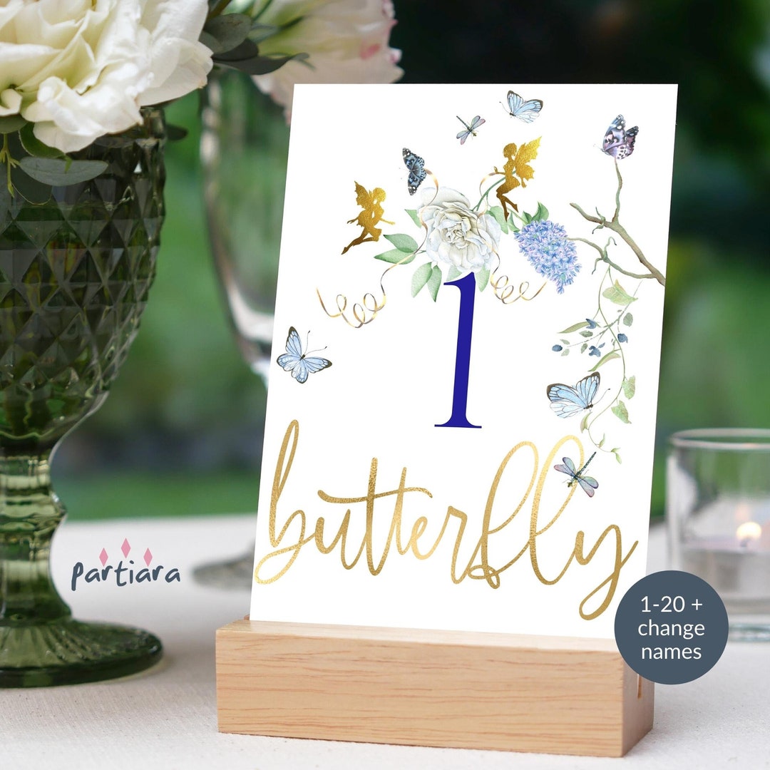 Enchanted Forest Birthday Table Number Cards Girl's Dinner Party Fairy ...