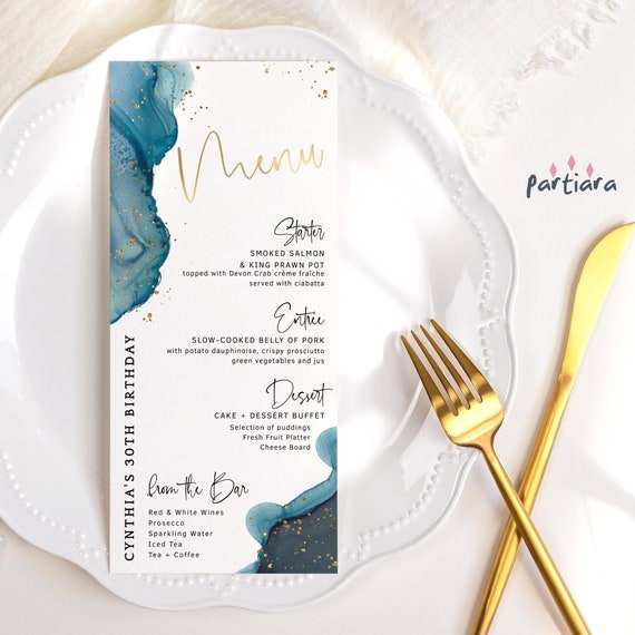 Design & Templates Paper & Party Supplies Lilac Adult Party Menu ...