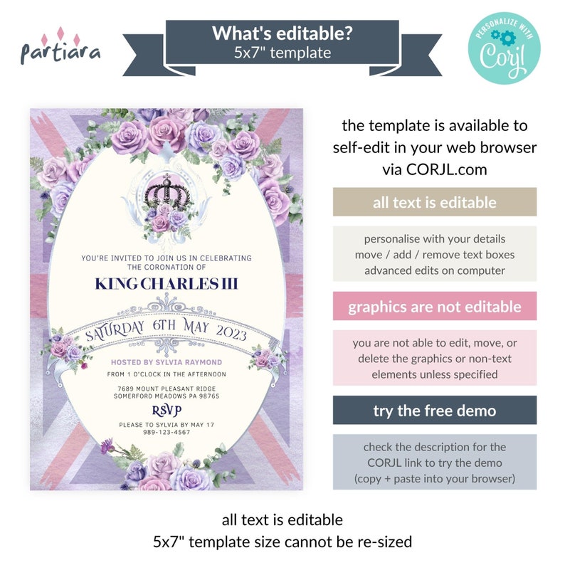 Kings Charles III Coronation Invite Printable Street Party - Etsy