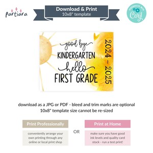 1st Day First Grade Sign, Back to School Poster Board Printable ...