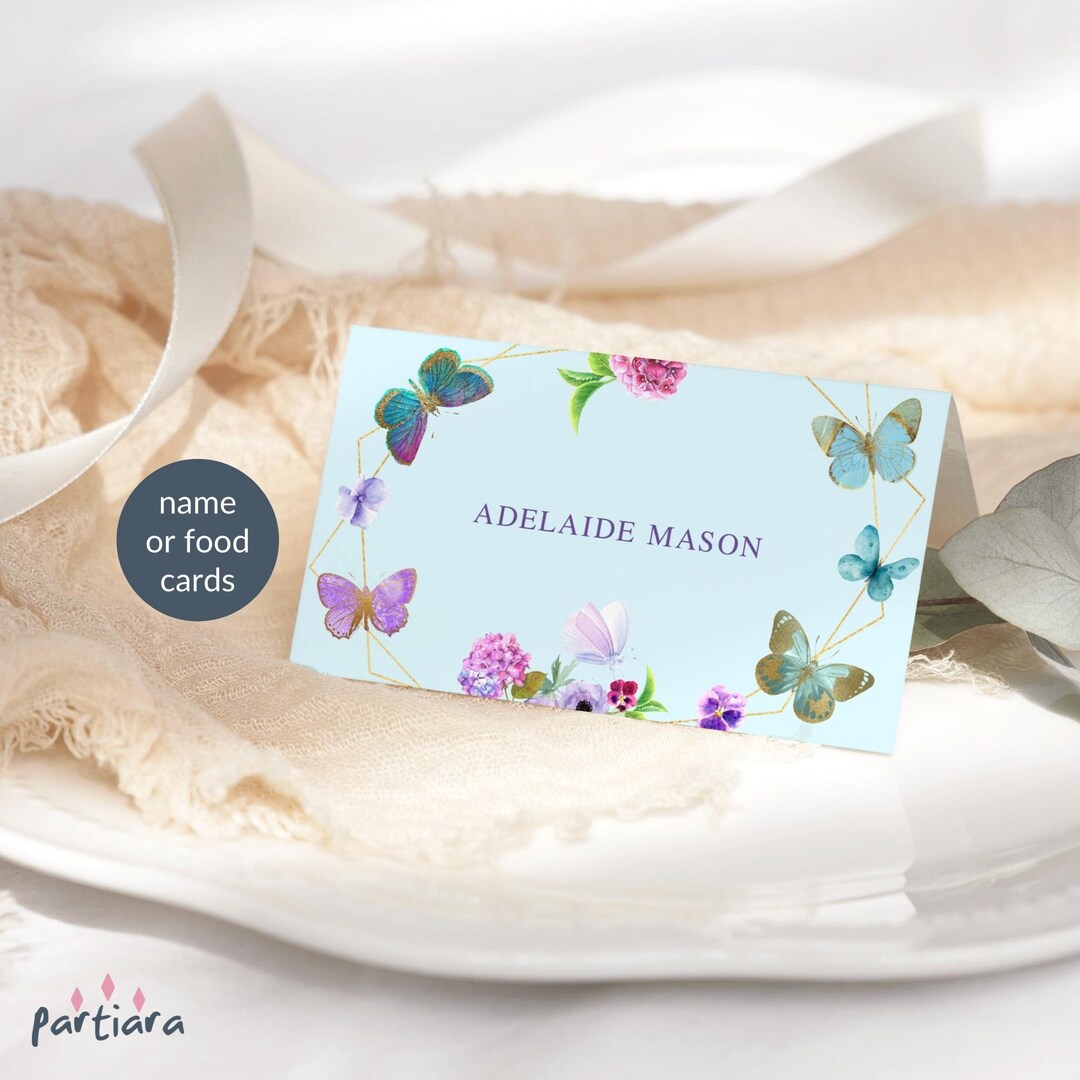 Butterfly Name Place Cards Enchanted Birthday Party Seating - Etsy