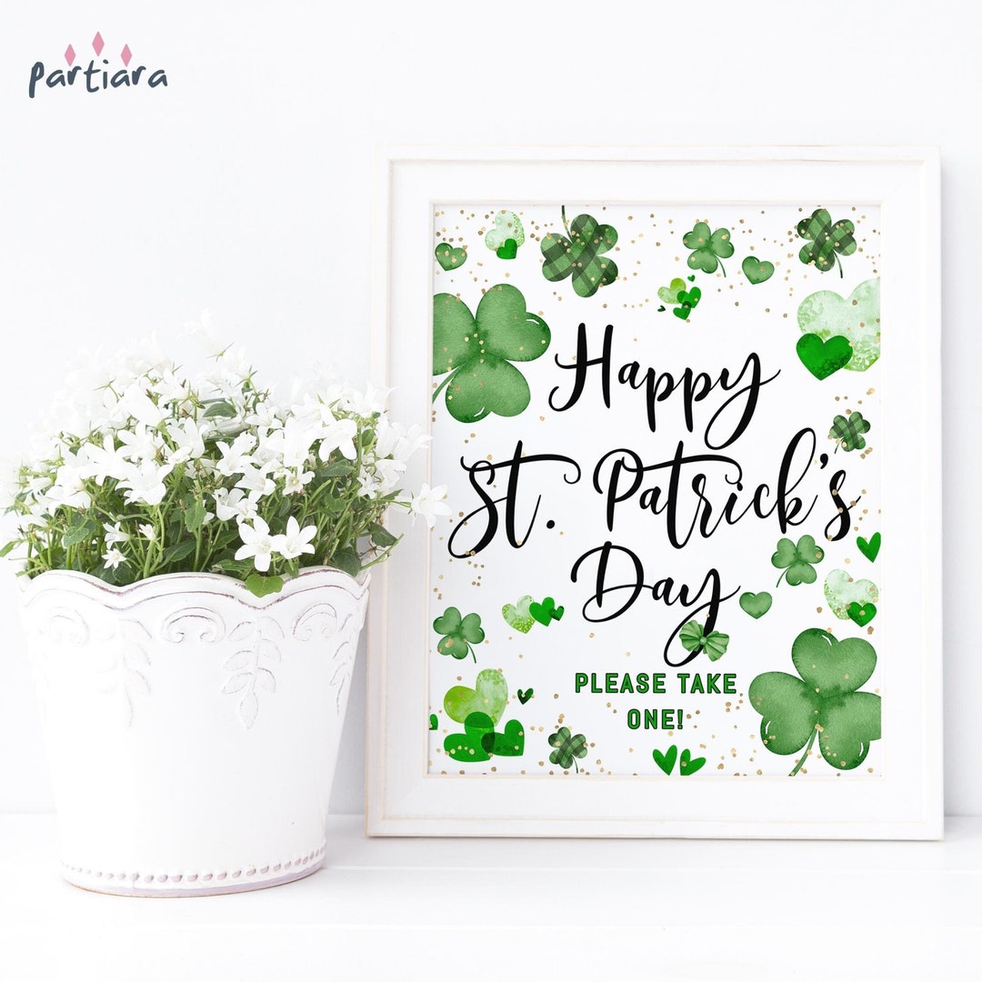 St Patricks Day Sign, Birthday Table Poster Decor Printable, Baby ...