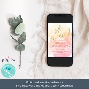 Girls Weekend Party Invitation Printable Birthday Invites Bridal Shower ...