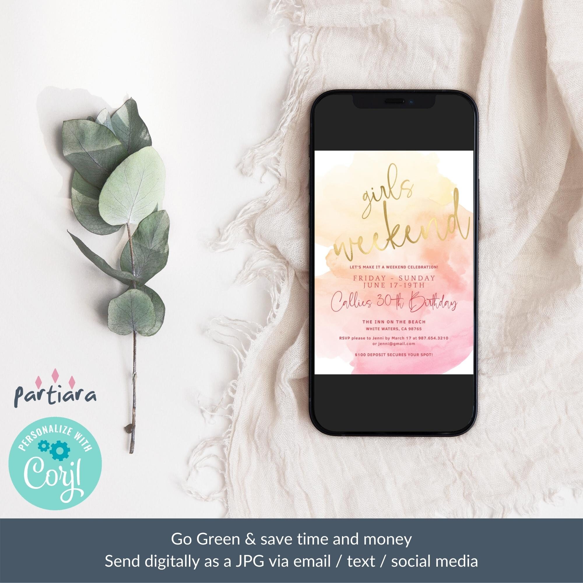 Girls Weekend Party Invitation Printable Birthday Invites - Etsy